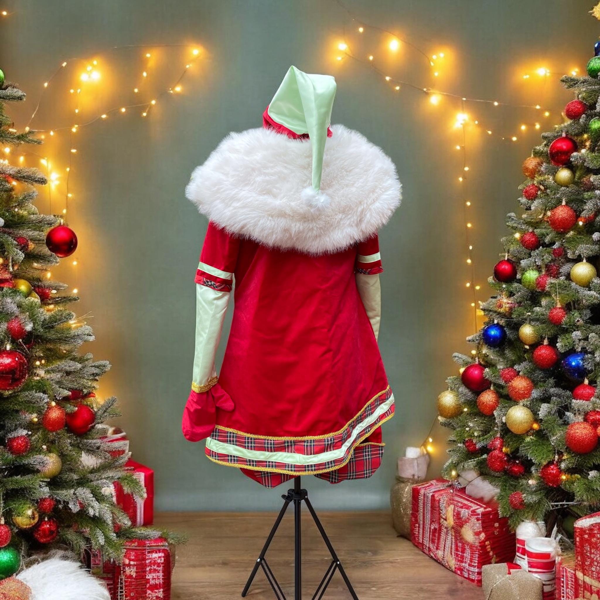 Christmas Elf Costume, Red & Green Xmas Outfit - Etsy
