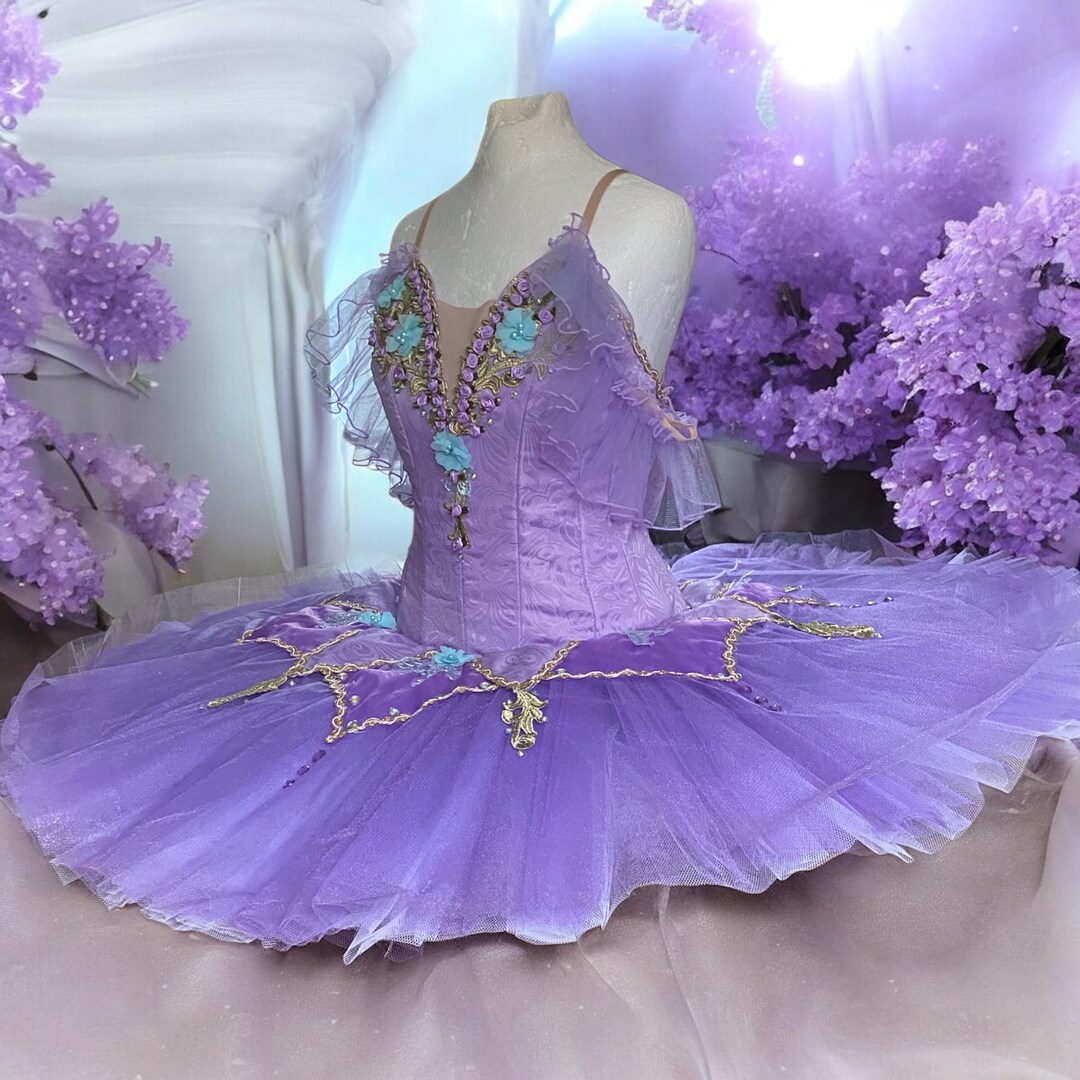 Lilac Pancake Ballet Tutu, Flower Applique, Adult or Girl's - Etsy