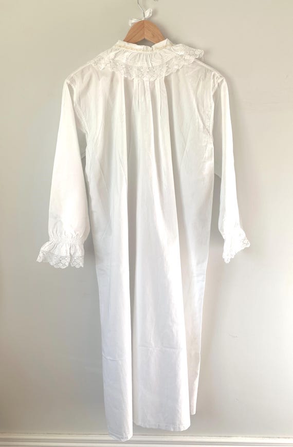 RARE Antique French Victorian Pure LINEN Nightgown wi… - Gem