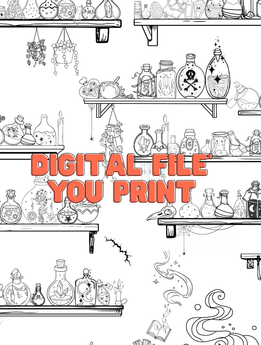 Giant Halloween Witch Wizard Potion Lab Digital Download 36” X 48” PNG ...