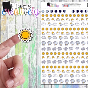 Printable WEATHER Icon Stickers | Cute Functional, Tracking Weather ...