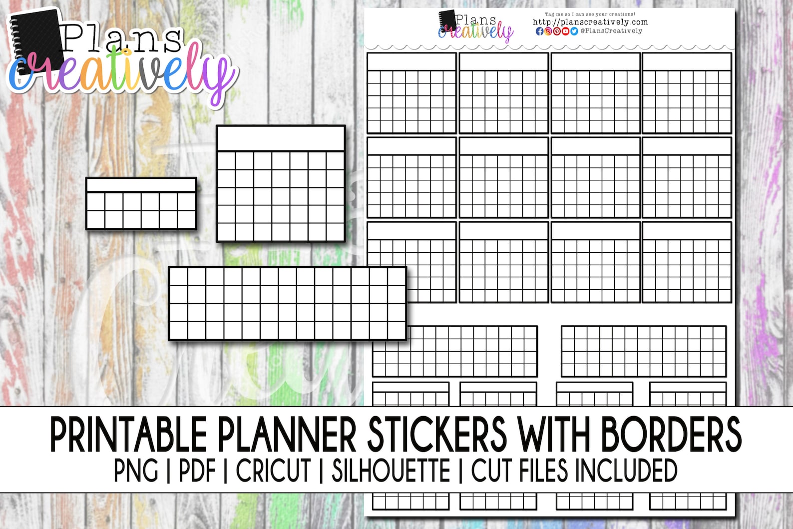 Printable Calendar Tracker Stickers: Monthly, Weekly, Yearly (PDF, PNG ...
