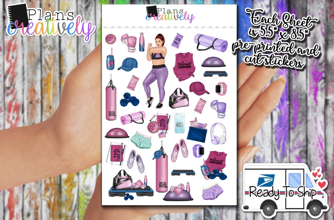 Fitness Planner Stickers: Matte Kiss-cut Gym & Workout Icons - Etsy