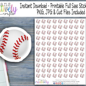 Printable Baseball Sticker Sheets Icon Planner Stickers for - Etsy