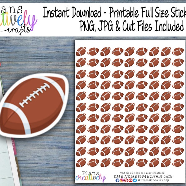 Printable Football Stickers - Etsy