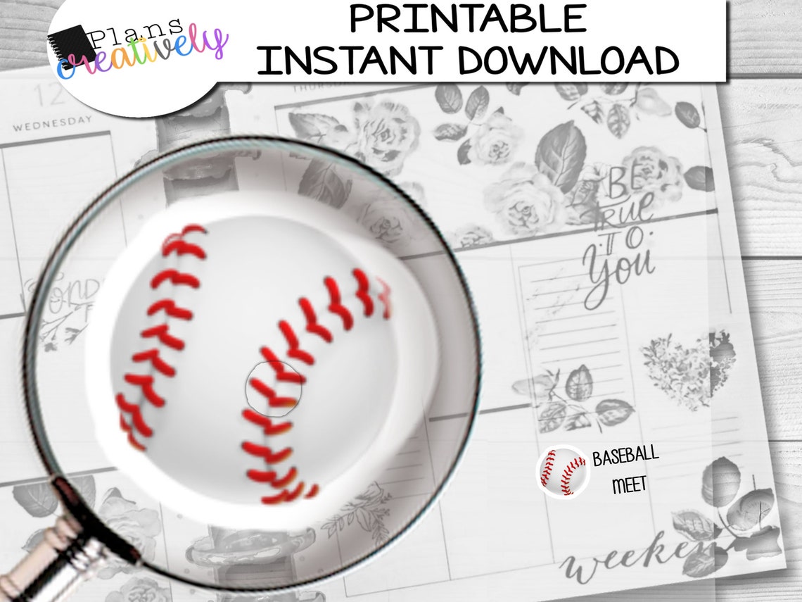 Printable Baseball Sticker Sheets Icon Planner Stickers for - Etsy
