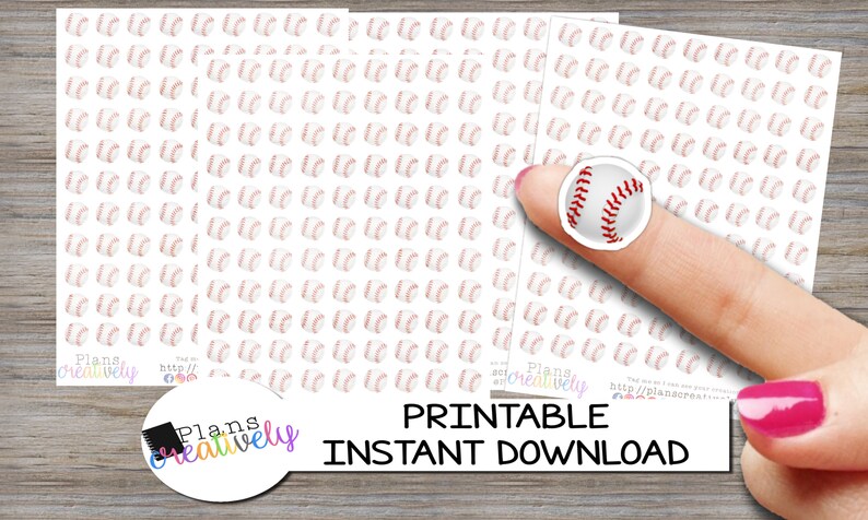 Printable Baseball Sticker Sheets Icon Planner Stickers for - Etsy