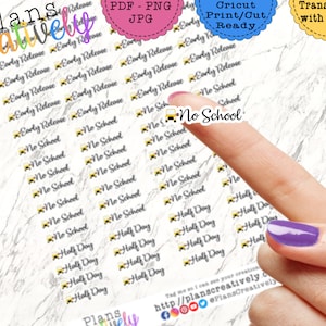 Printable School Release Reminder Stickers Planner Stickers Functional ...