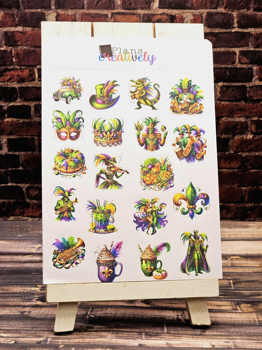 Mardi Gras Themed Matte Kiss-cut Planner Sticker Sheet (5.5" X 8.5") - Etsy