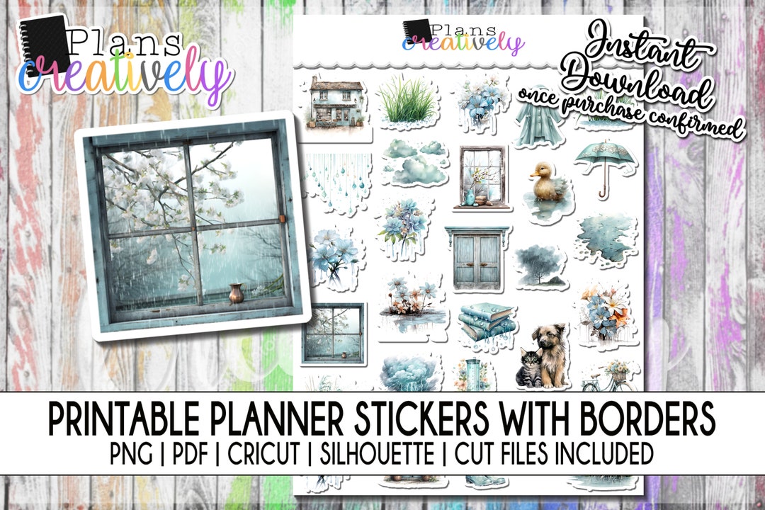 Printable Spring Time Blues Stationary and Planner Stickers | Printable ...
