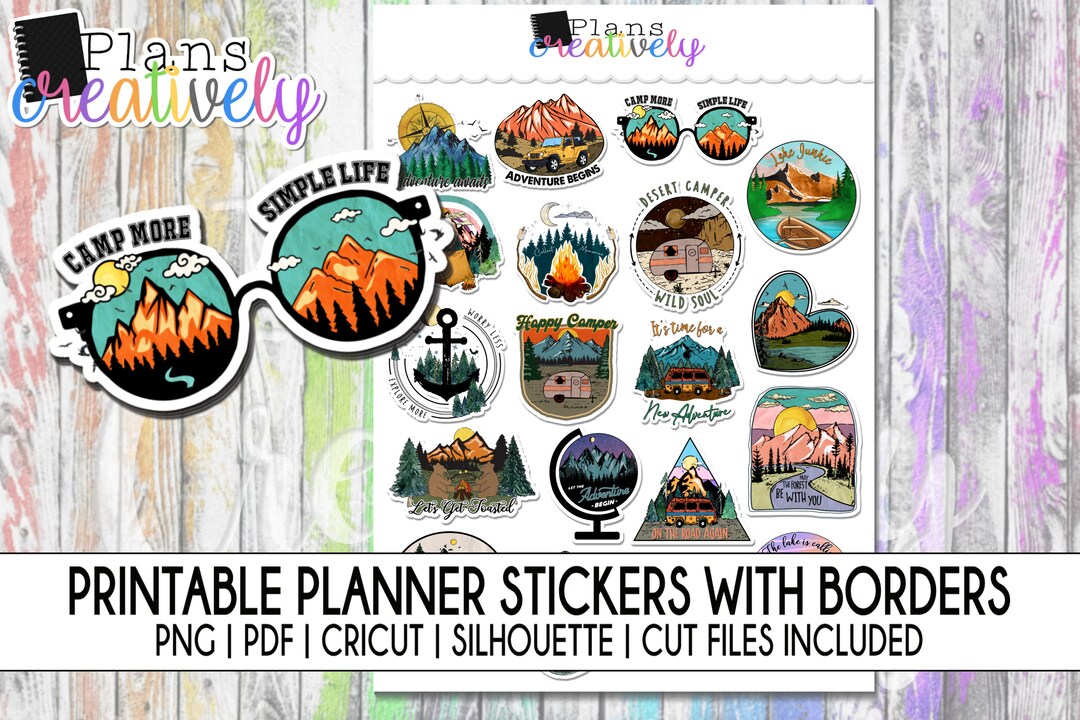 Printable Camping and Travel Badges Stickers and Planner Stickers ...