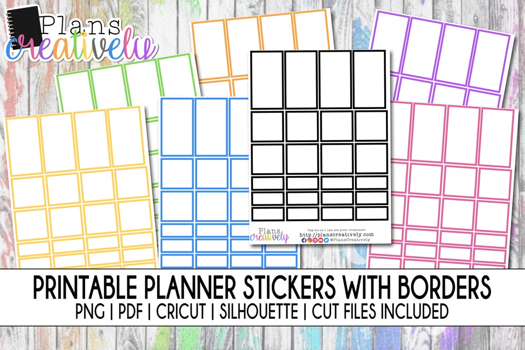 Printable Blank Box Stickers for Planners, Journals, Junk Journals, and ...