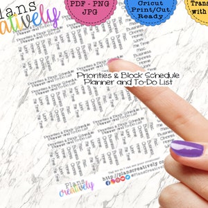 Printable Block Schedule Planner Label Stickers Planner Stickers ...