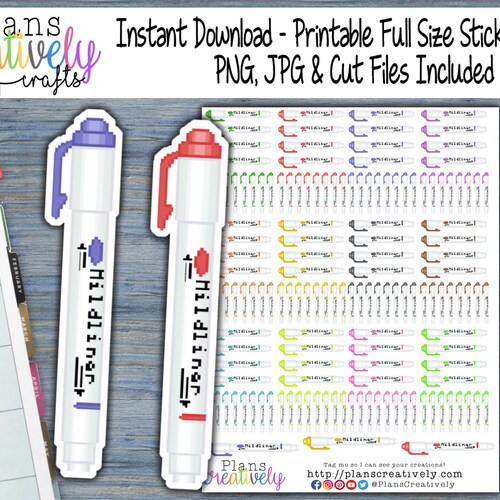Printable Highlighter Sticker Sheets Planners and Bullet - Etsy