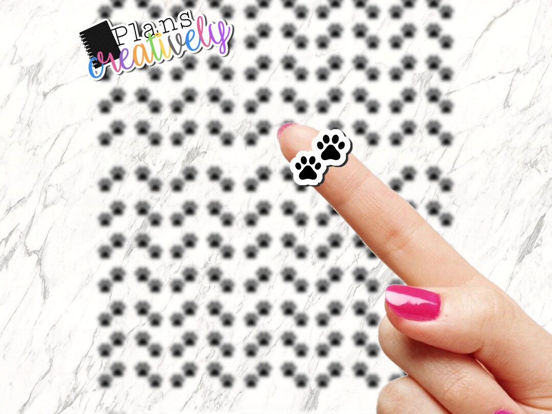 Printable Kitten/cat Paws Planner Sticker Set - Cute Little Icon Paw Print Stickers for ...
