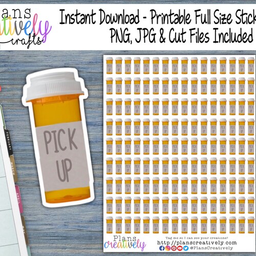 Printable Prescription Bottle Sticker Sheet pick up - Etsy