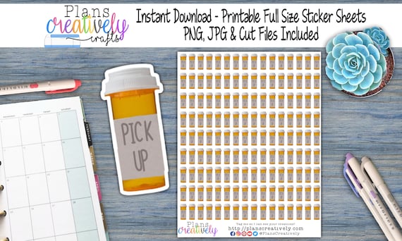 Printable Prescription Bottle Sticker Sheet pick up - Etsy