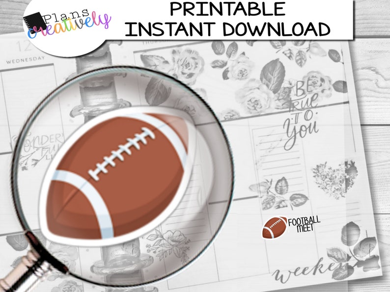 Printable Football Sticker Sheet Icon Planner Stickers for - Etsy