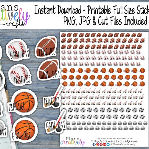 Printable Sport and Game Reminder Sticker Sheets Functional - Etsy