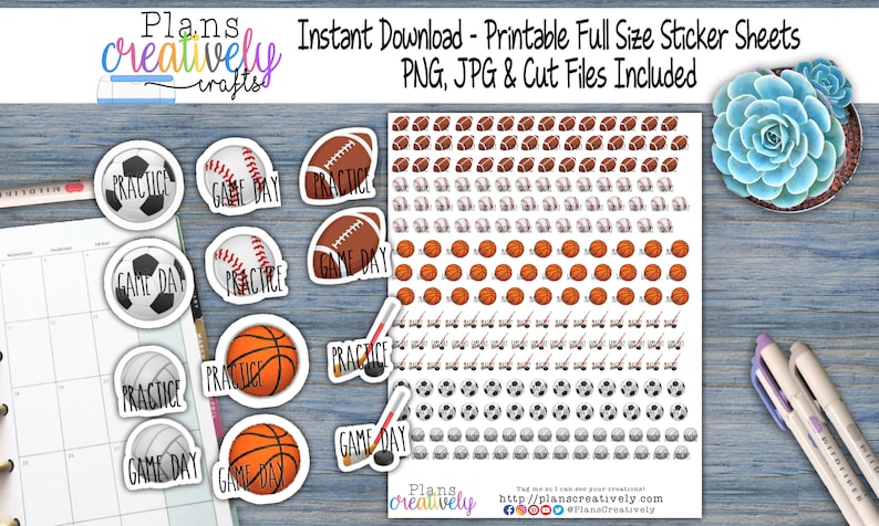 Printable Sport and Game Reminder Sticker Sheets Functional - Etsy