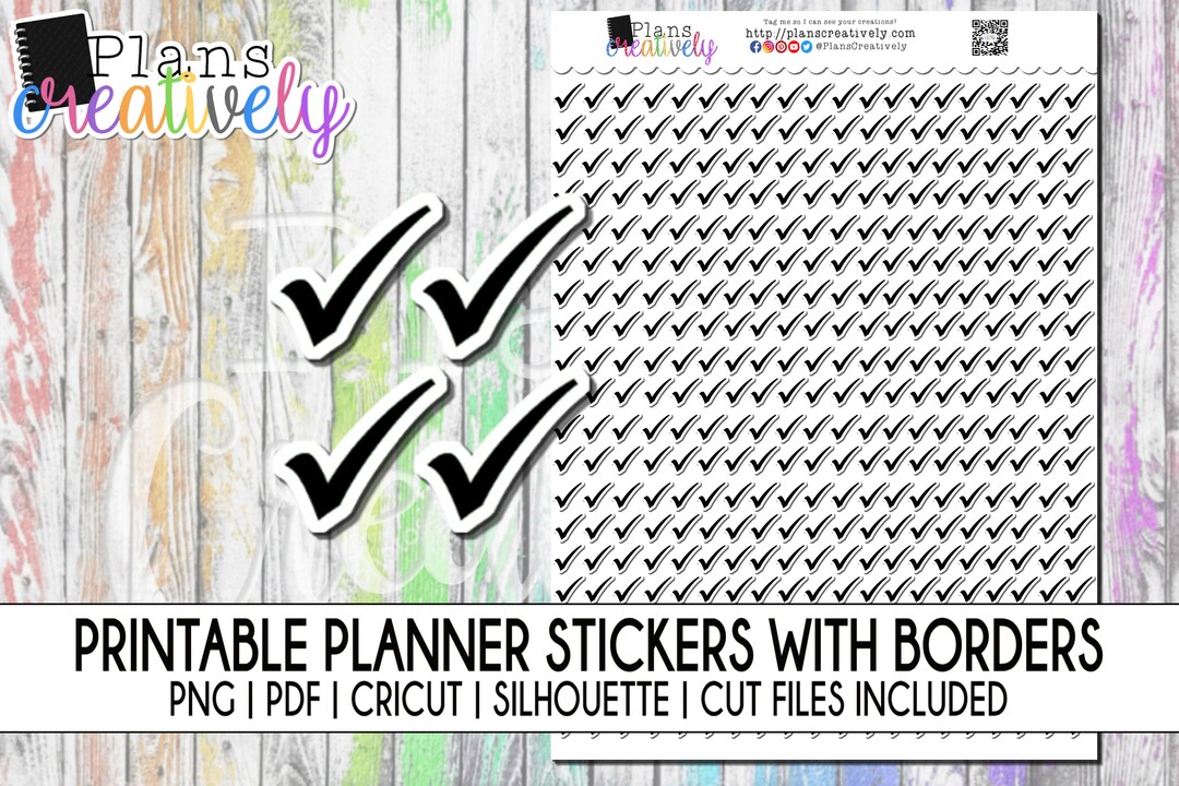 Printable Checkmark Icon Stickers | Icon Stickers for Bullet Journals ...