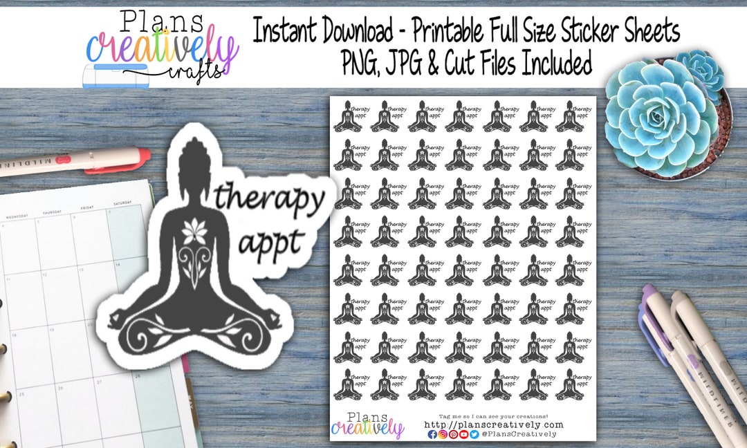 Printable Therapy Reminder Sticker Sheets | Icon Planner Stickers for ...