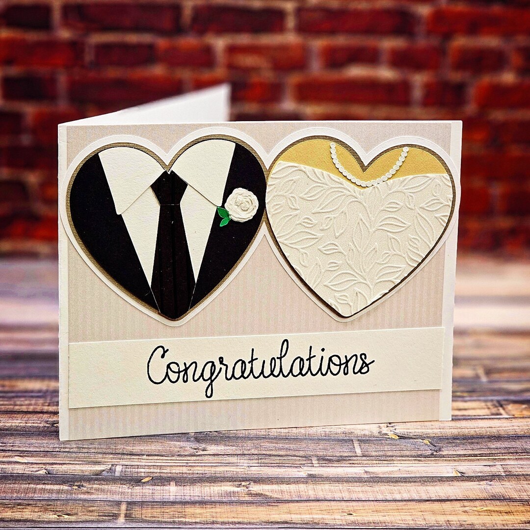 Congratulations, Handmade Wedding Card Bride and Groom Greeting Card ...
