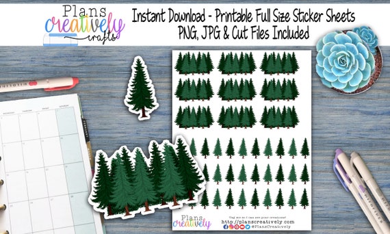 Printable Forest Tree Sticker Sheet Icon Planner Stickers - Etsy