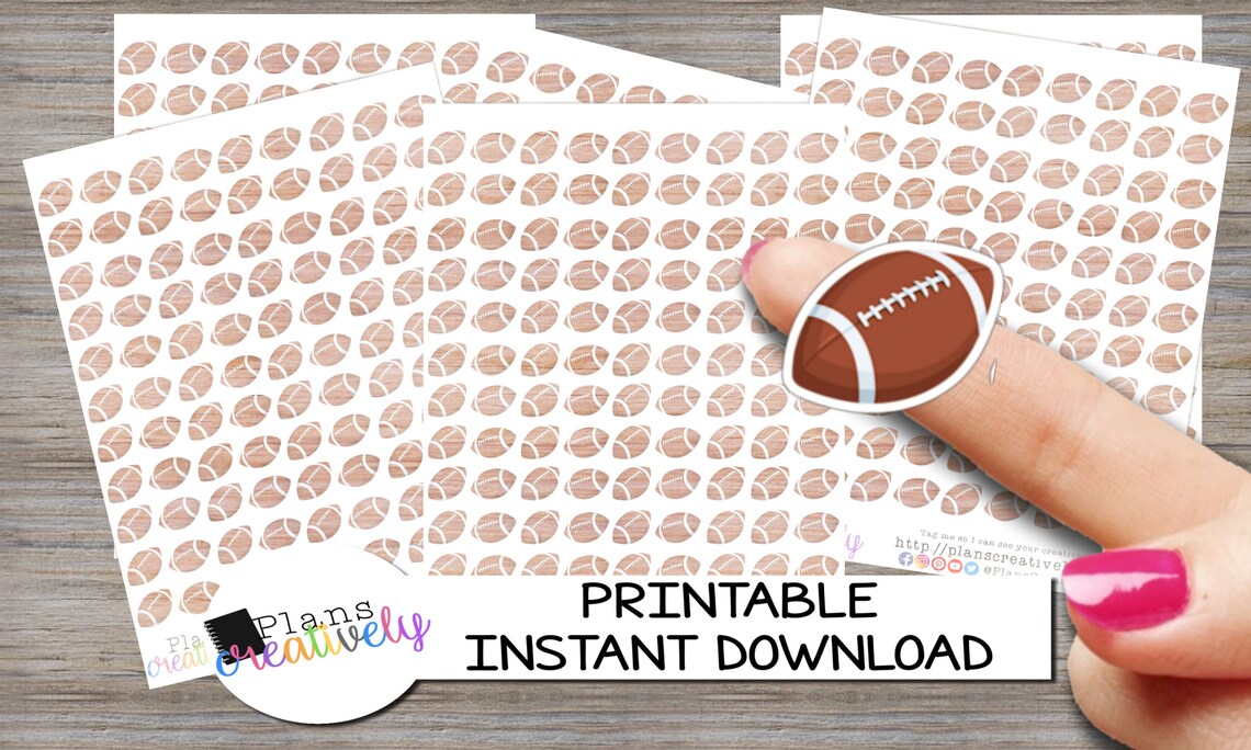 Printable Football Stickers | Icon Planner Stickers (PNG, JPG, SIL Cut ...