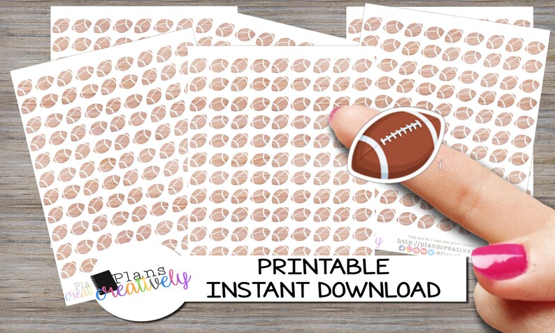 Printable Football Sticker Sheet Icon Planner Stickers for - Etsy