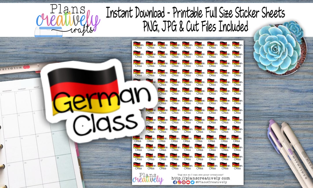 Printable German Language Sticker Sheet Icon Planner Stickers for ...