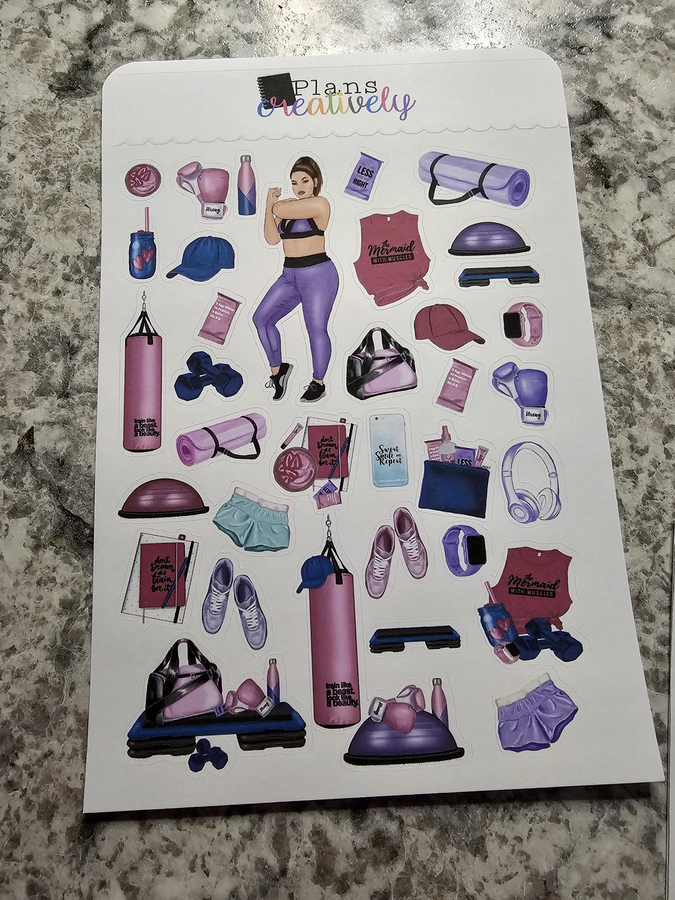 Fitness Planner Stickers: Matte Kiss-cut Gym & Workout Icons - Etsy