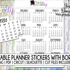 Printable 2024 Mini Calendar Planner Stickers Mini 2024 Calendars for ...