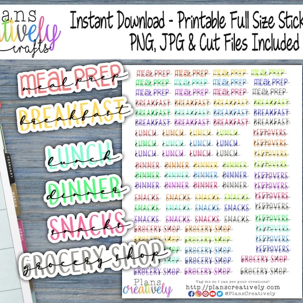 Meal Planning Sticker - Etsy