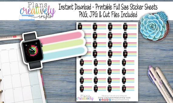 Printable Fitness Watch Sticker Sheet Write in Your Fitness - Etsy