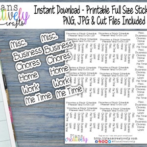 Printable Block Schedule Planner Label Stickers Planner Stickers ...