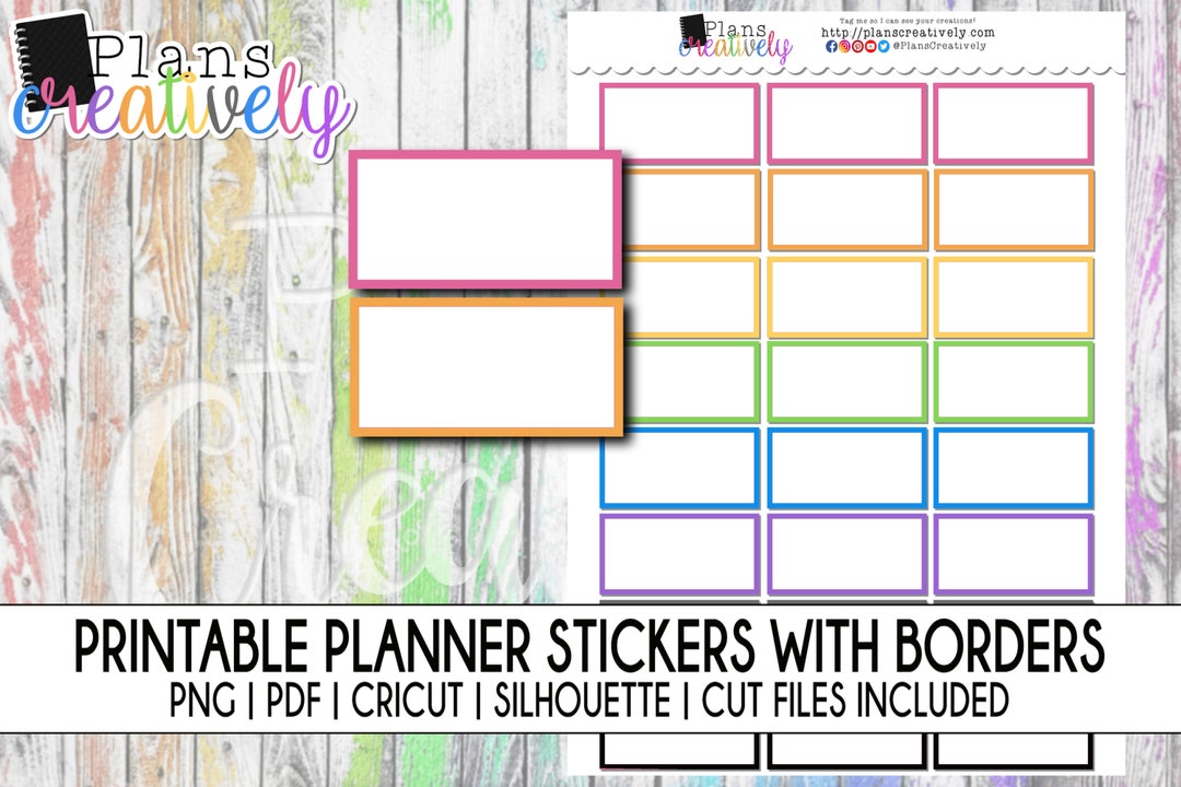 Printable Blank Box Stickers for Planners, Journals, Junk Journals, and ...
