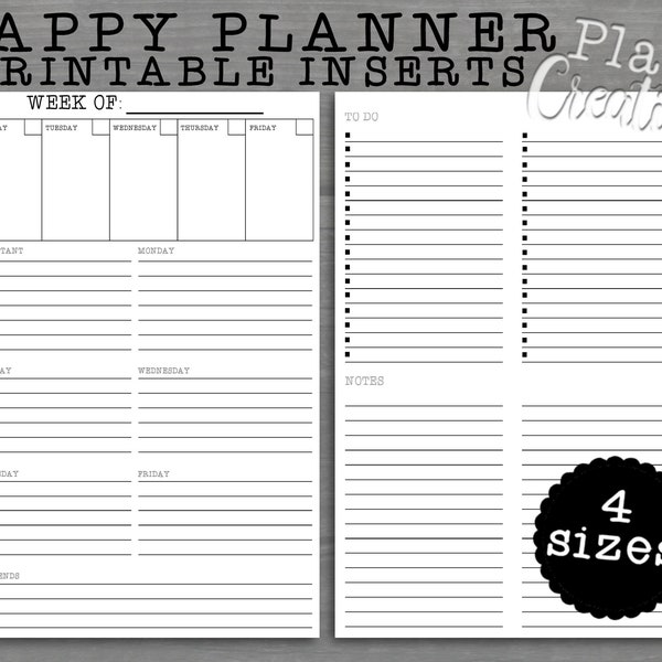 Happy Planner Big Week on One Page - Etsy