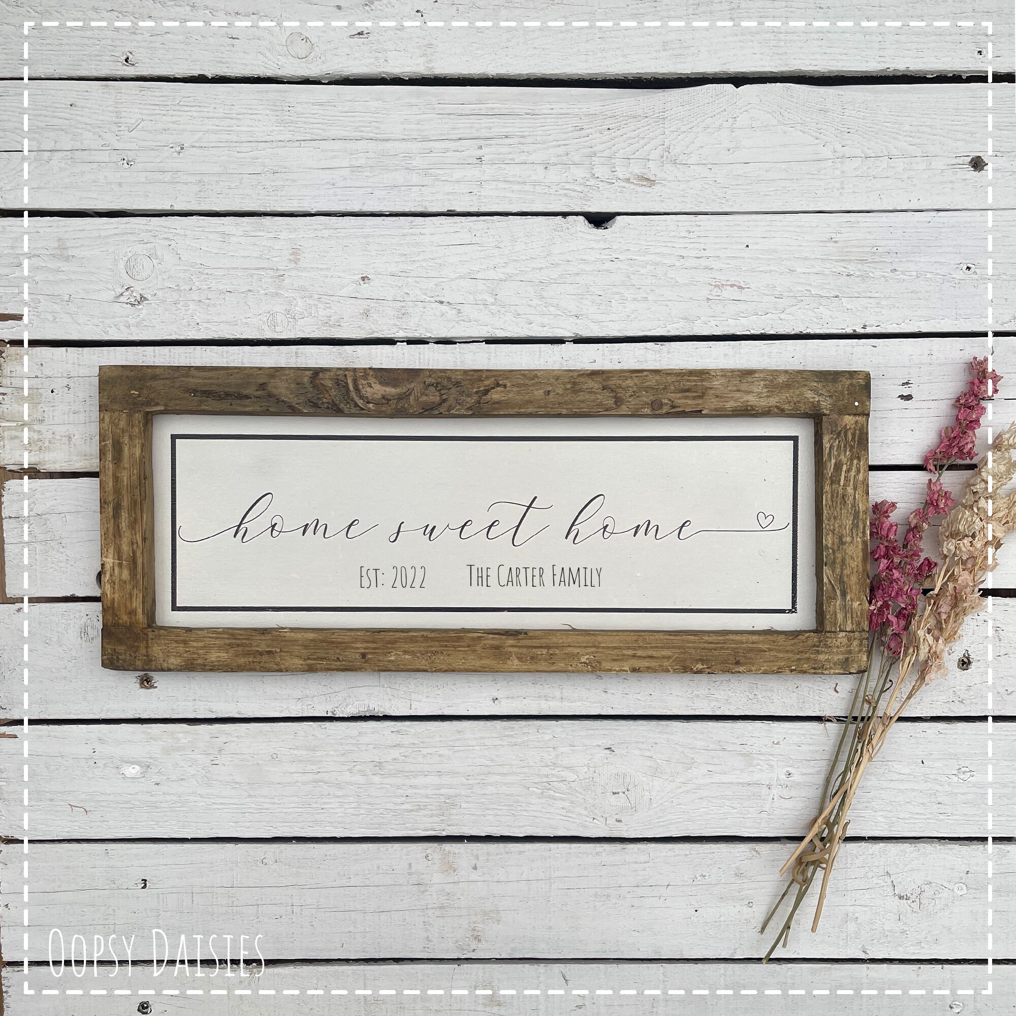 Handmade Rustic Sign Long - Home Sweet Home, New Home Sign, Wedding ...