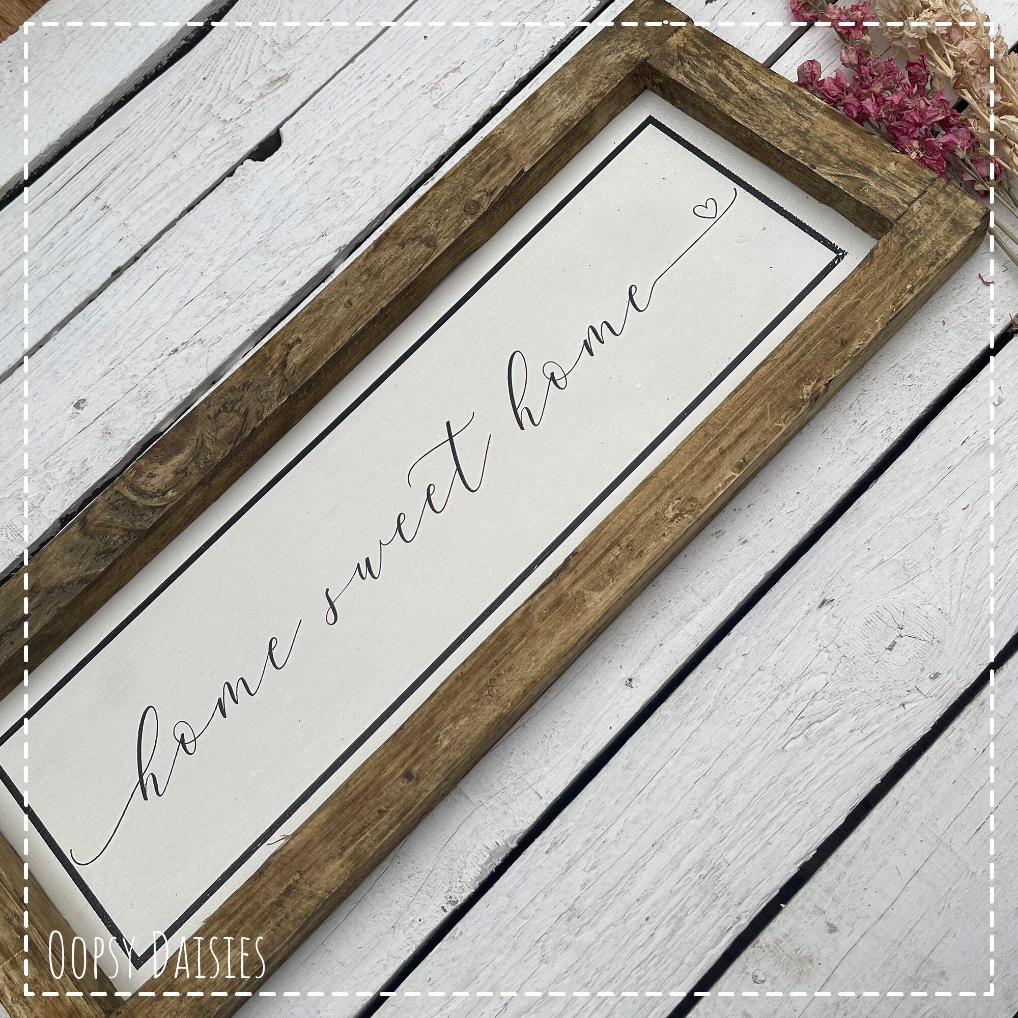 Handmade Rustic Sign Long - Home Sweet Home, New Home Sign, Wedding ...