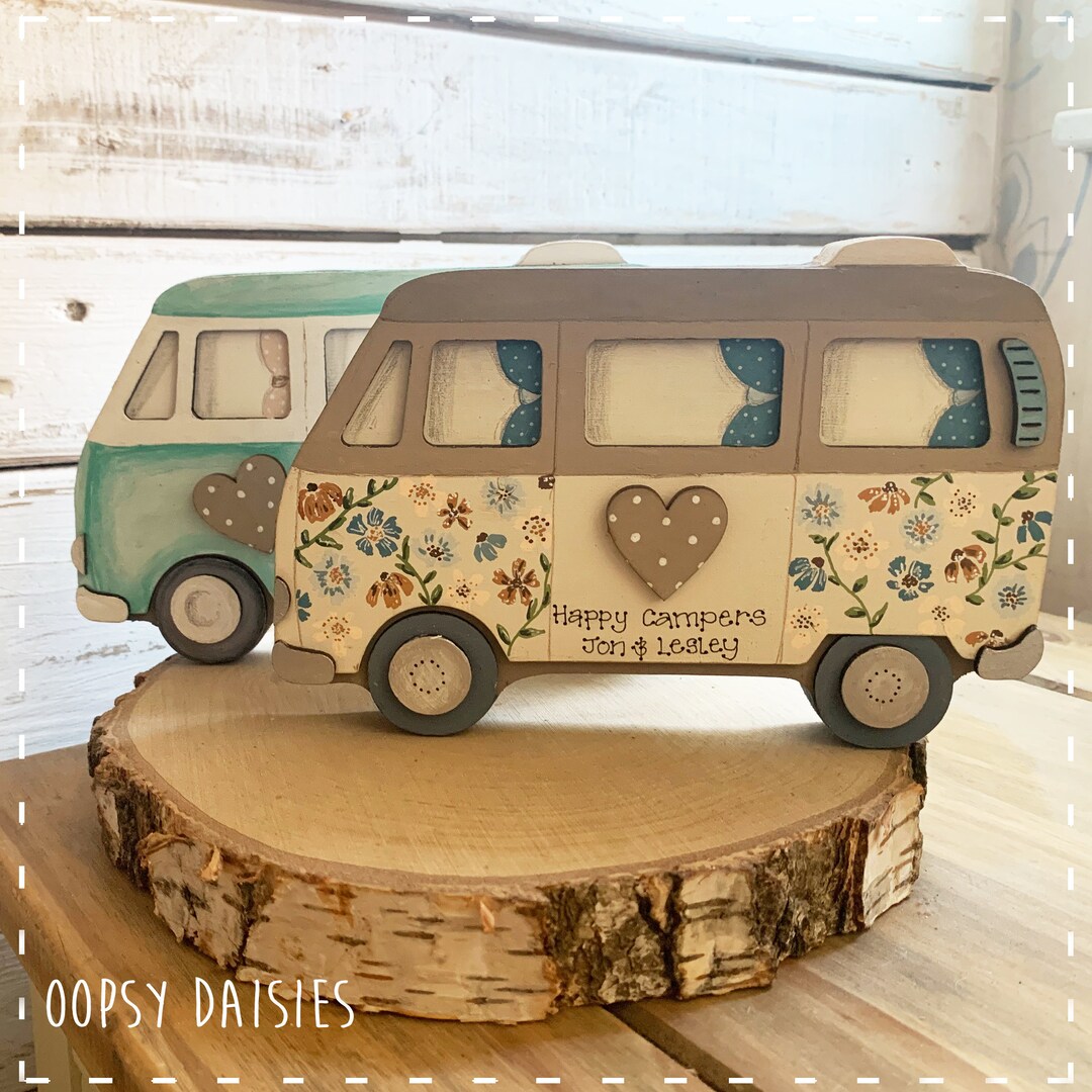 Personalised Handmade Campervan Block, Ornament, Country Home Decor ...
