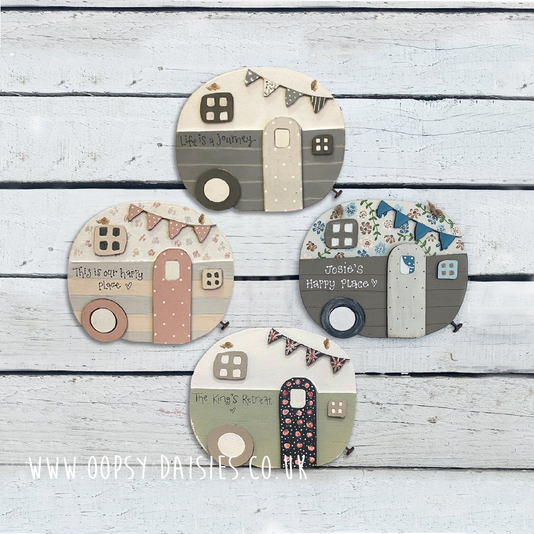Personalised Handmade Caravan Plaque, Hanging Caravan, Ornament ...