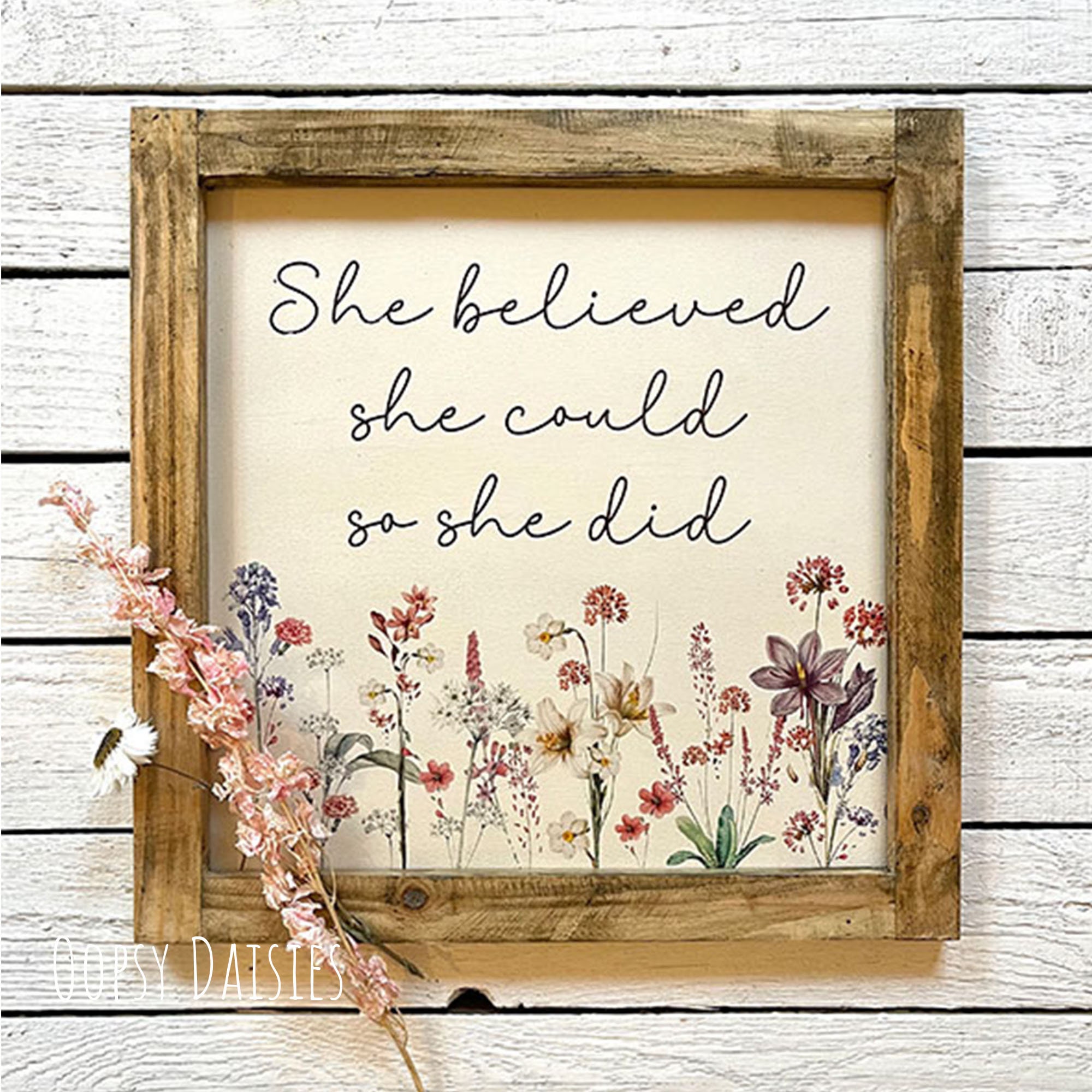 Handmade Rustic Lg Sign - She Believed She Could so She Did / Rustic ...