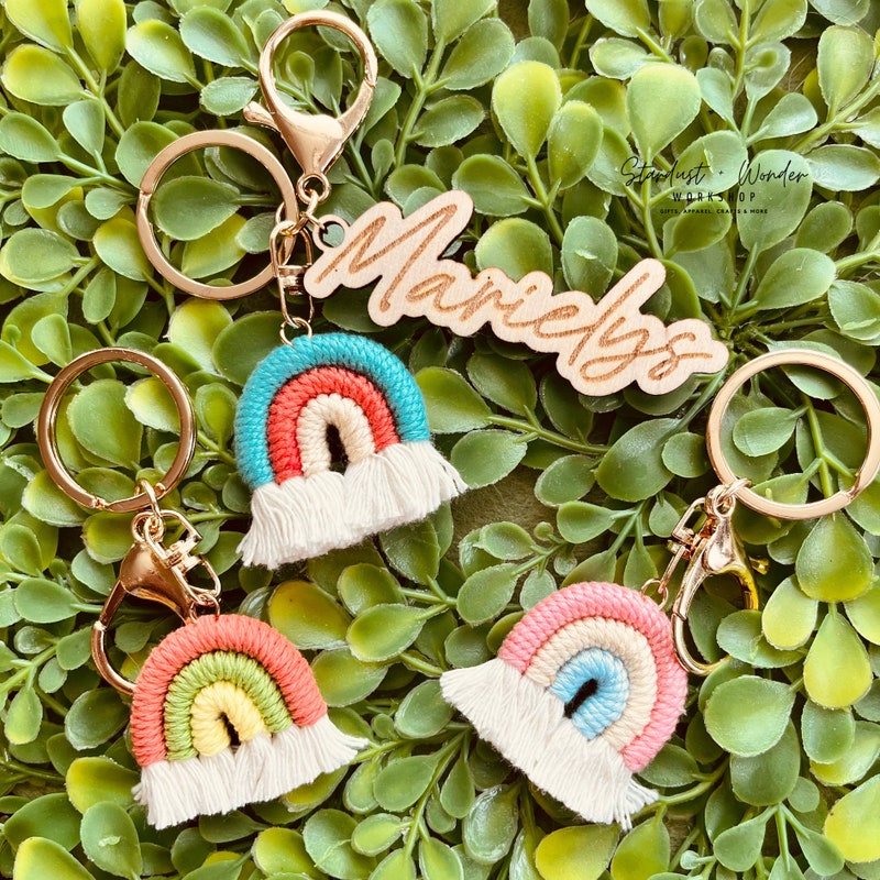 Rainbow Keychain - Etsy