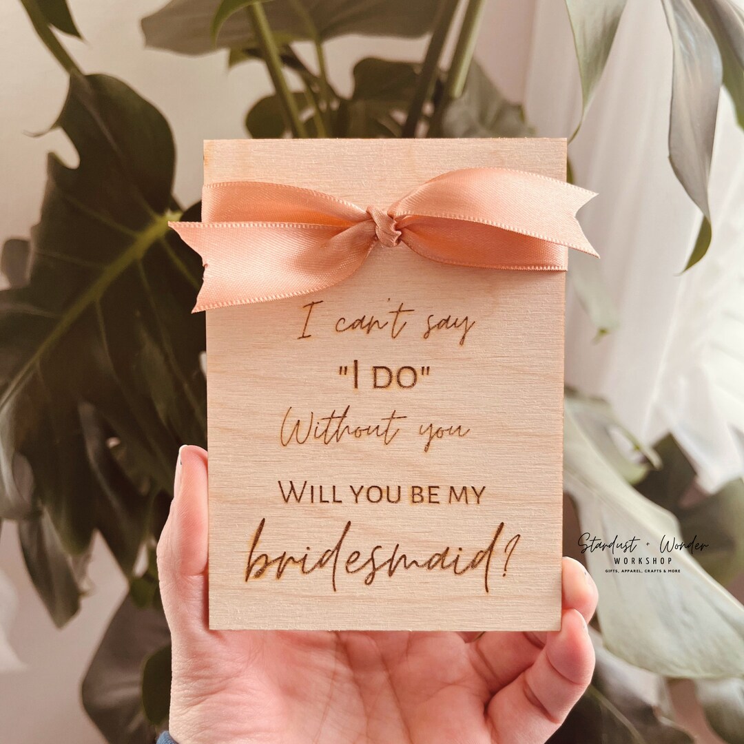 Wood Bridesmaid Proposal Card - Handcrafted Wedding Bridesmaid Proposal ...