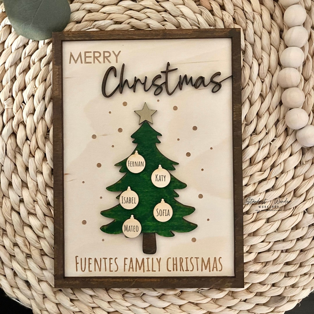 Family Christmas Sign Personalized Christmas Sign Family Members Names ...