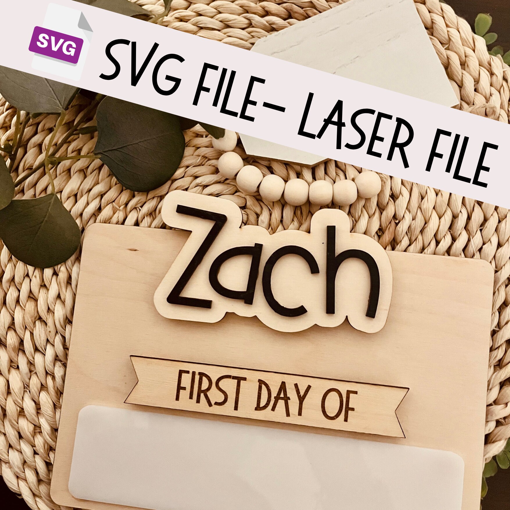 First Day of School Sign SVG: Laser Cut Photo Prop (digital File) - Etsy