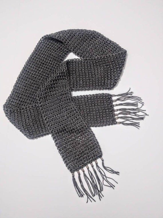 Snake Scarf Crowley Scarf Good Omens Knit Beaded Snake - Etsy