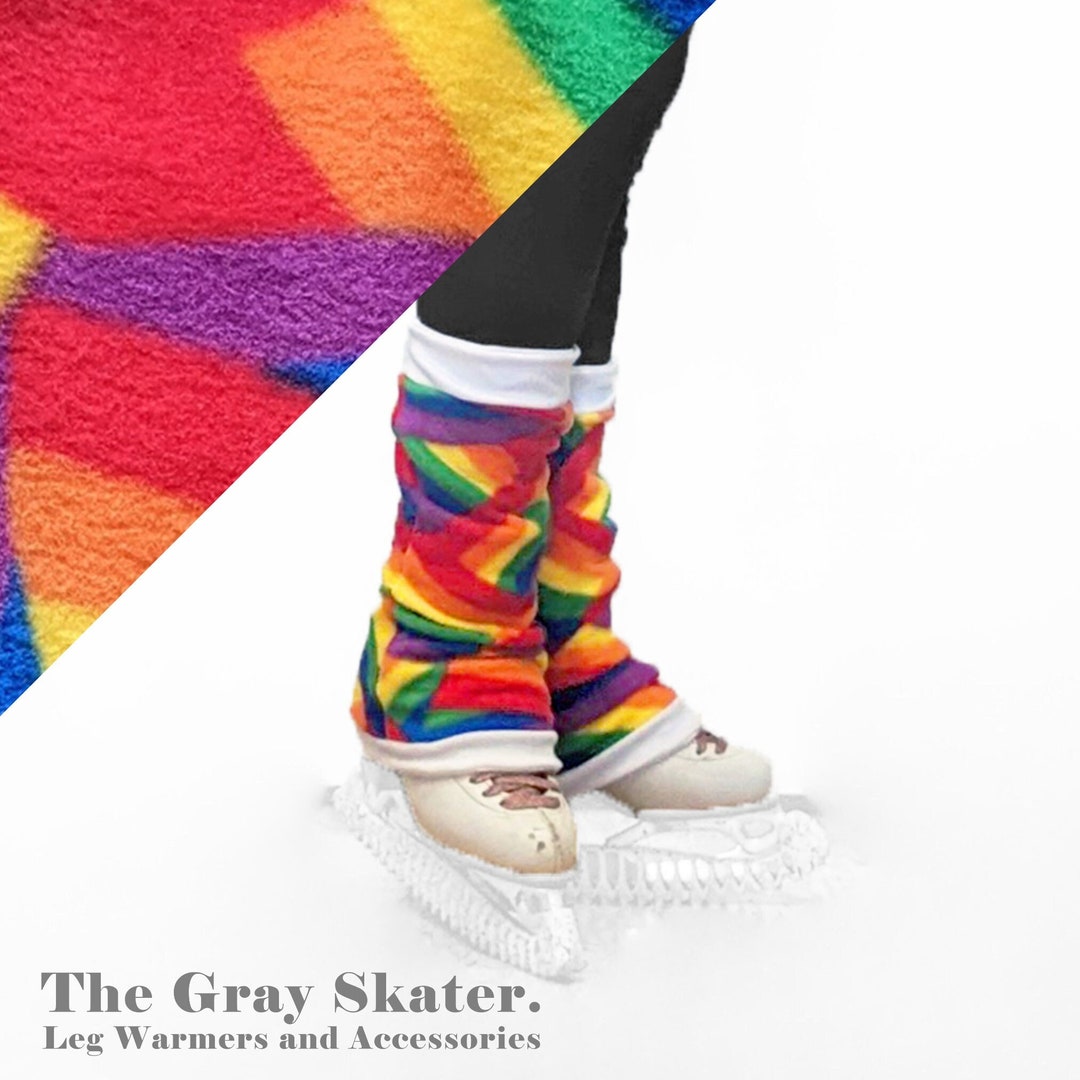 Rainbow Leg Warmers, Figure Skating Leg Warmers, Fleece Leg Warmers ...