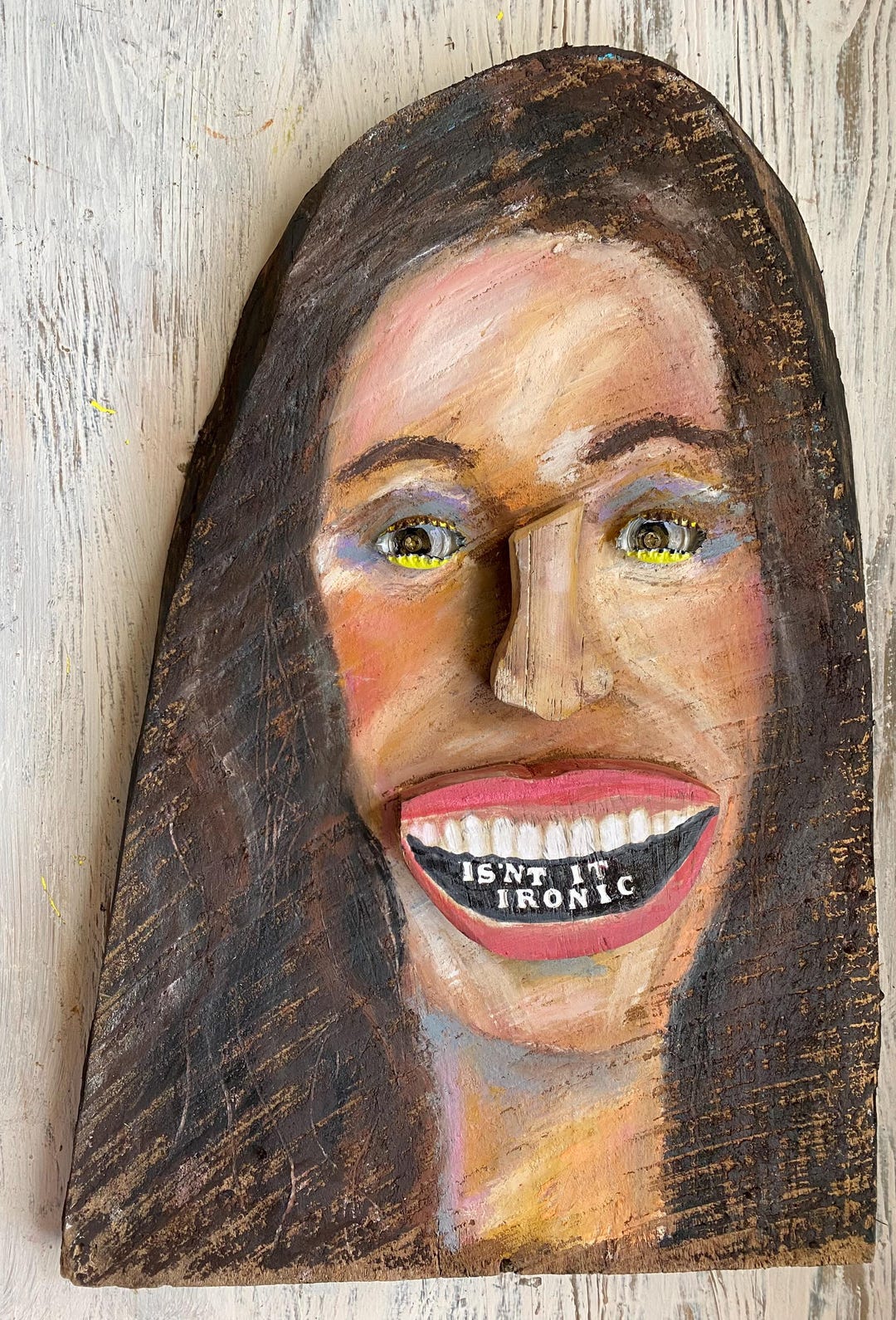 Alanis 3-d Portrait on Salvaged Wood - Etsy
